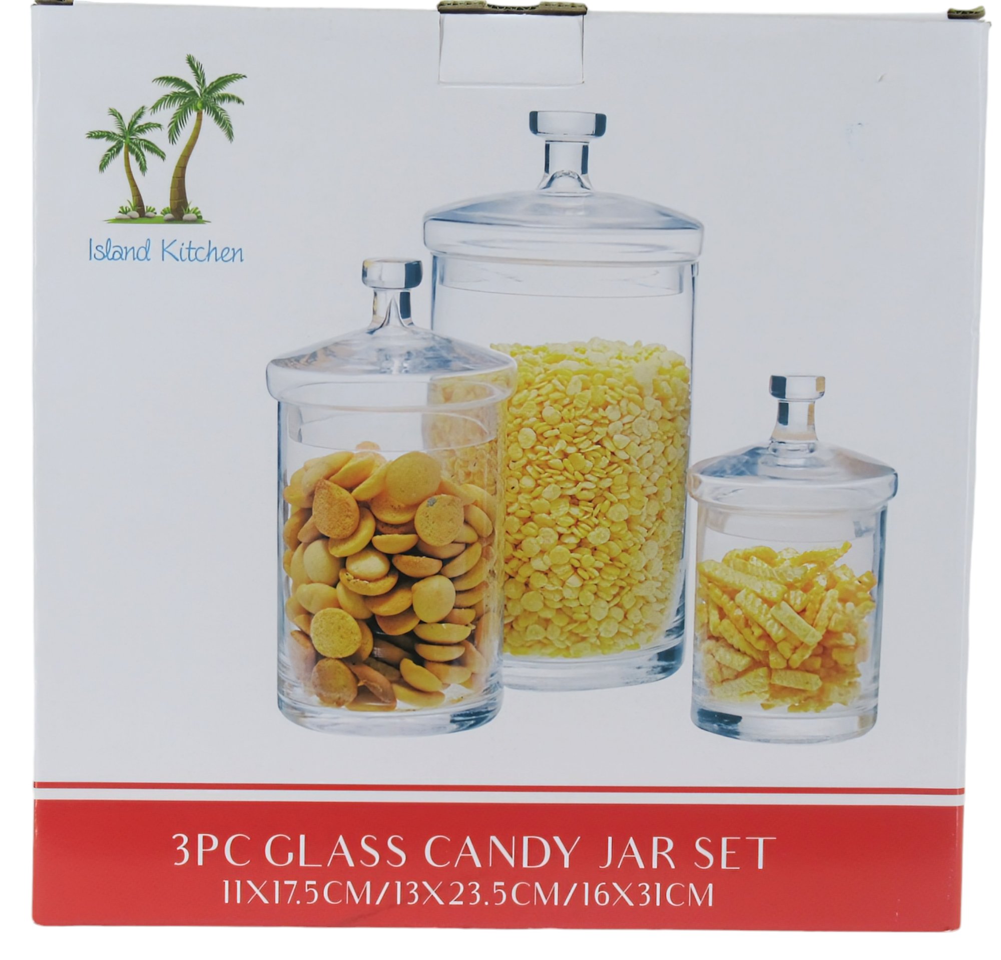 3pc Glass Candy Jar Set - Nandlals